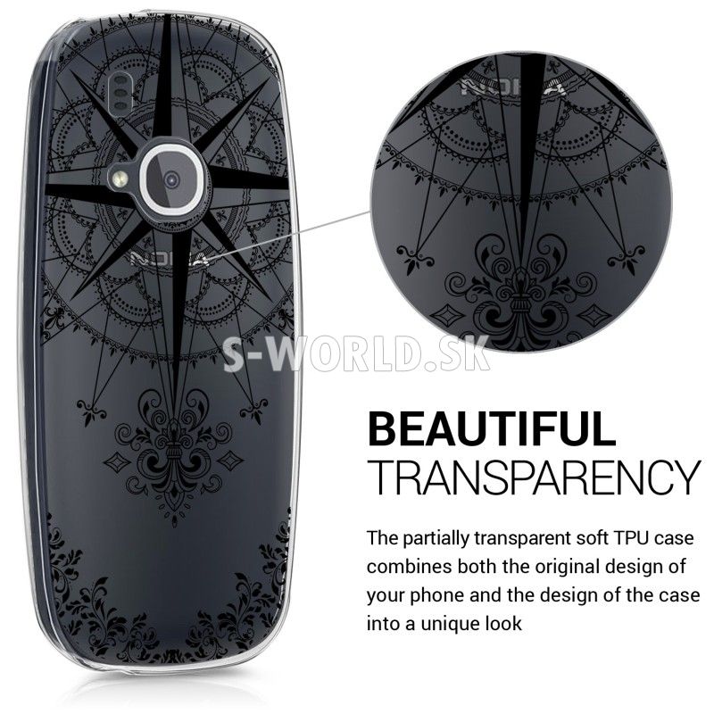 Silikónový obal Nokia 3310 (2017) - Compass Design - čierna ...